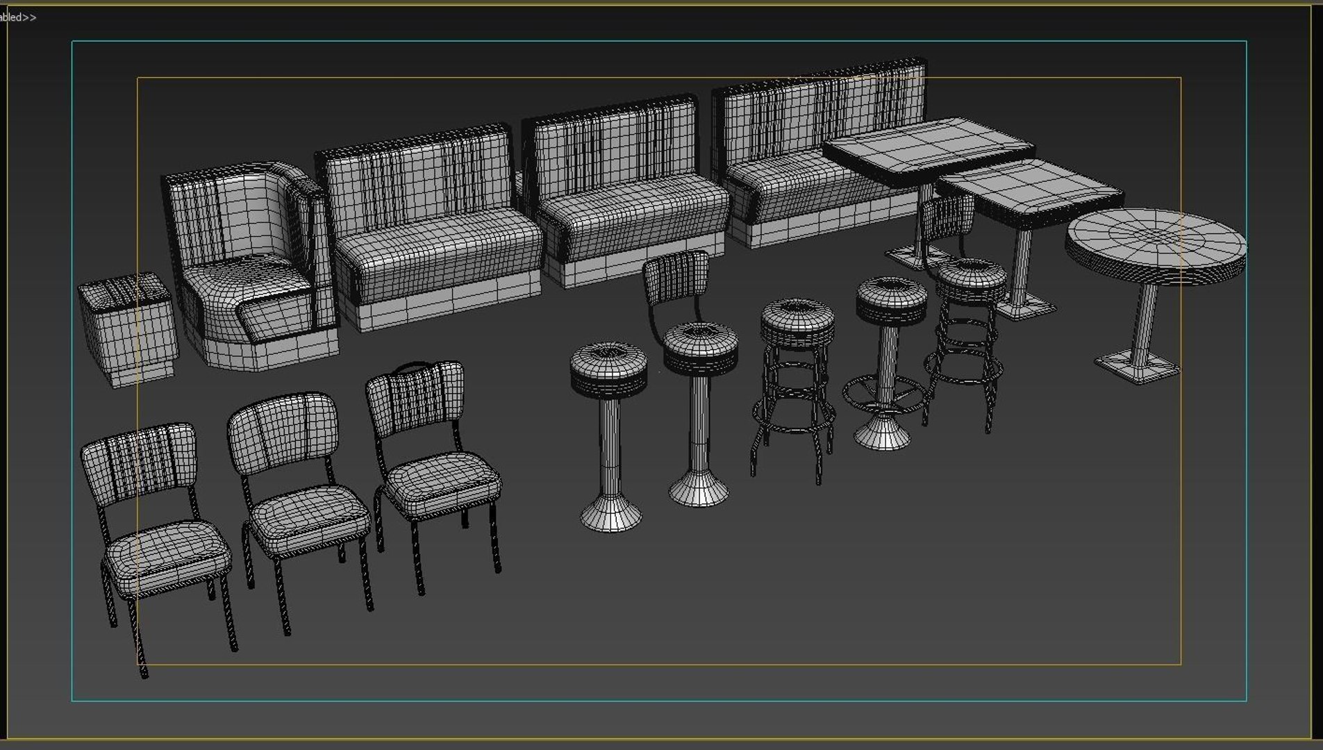 3D Retro Diner 50s Bundle - TurboSquid 2025342