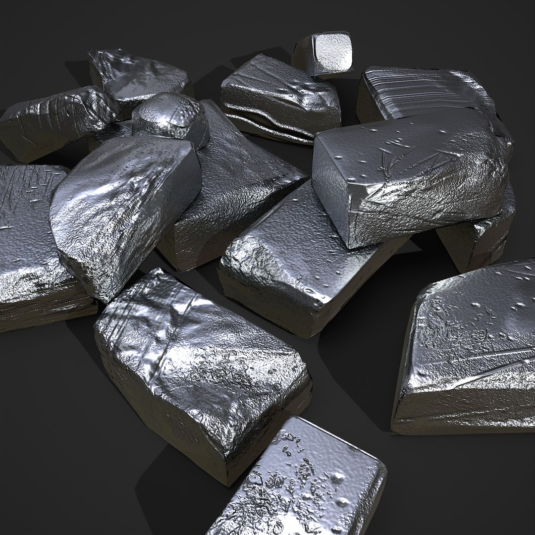 Pewter Chunks 3D model - TurboSquid 1758799