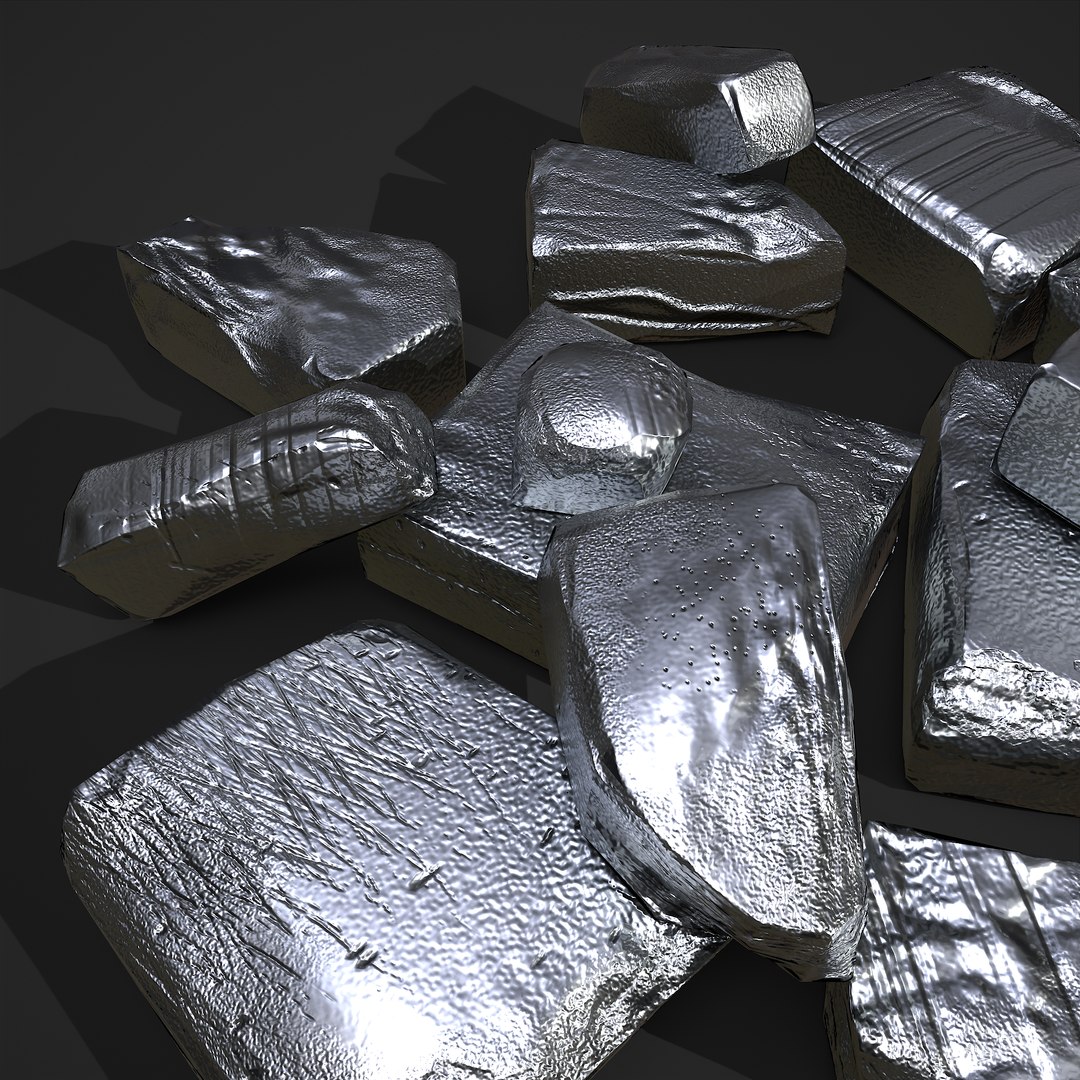 Pewter Chunks 3D model - TurboSquid 1758799