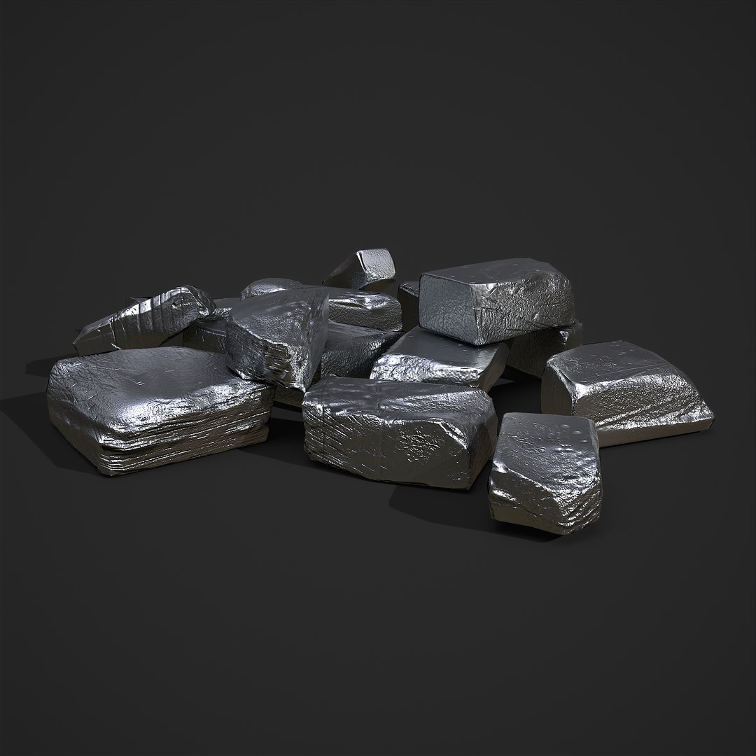 Pewter Chunks 3D model - TurboSquid 1758799
