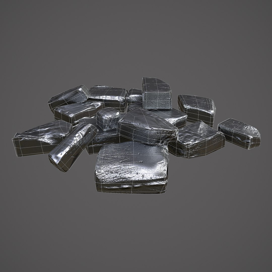 Pewter Chunks 3D model - TurboSquid 1758799