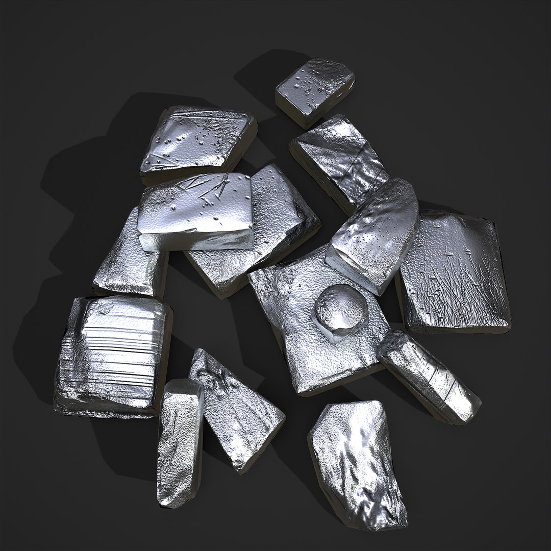 Pewter Chunks 3D model - TurboSquid 1758799
