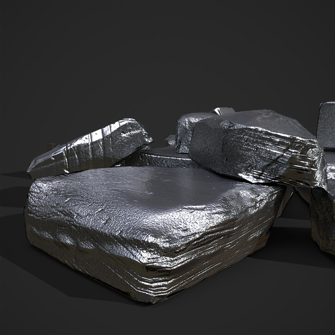 Pewter Chunks 3D model - TurboSquid 1758799