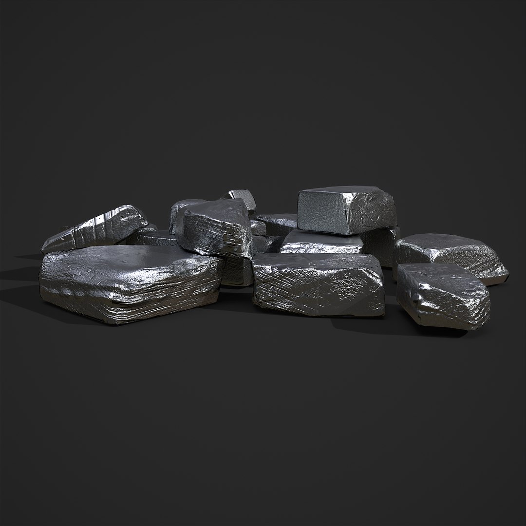 Pewter Chunks 3D model - TurboSquid 1758799