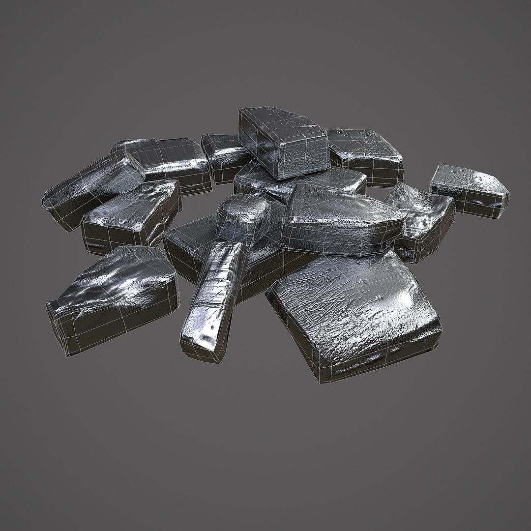 Pewter Chunks 3D model - TurboSquid 1758799