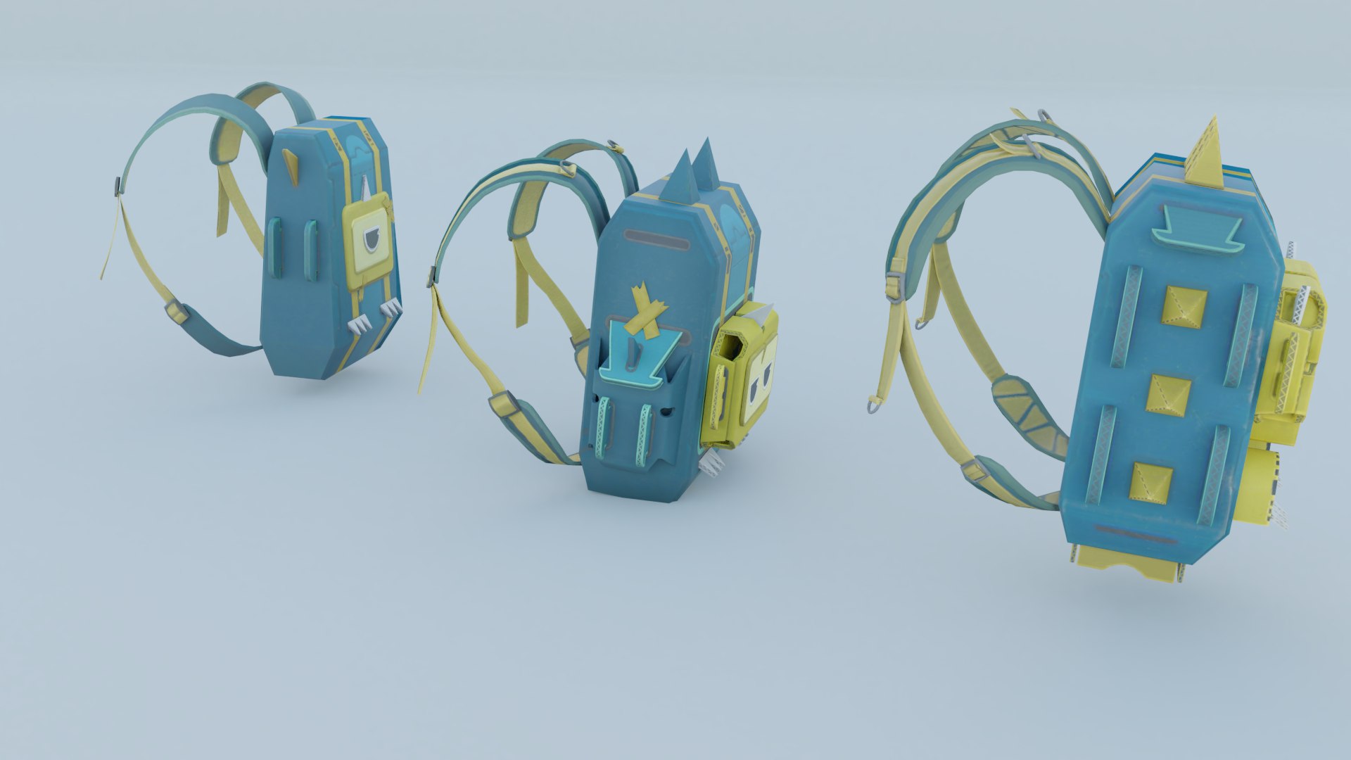 Bag 3x Cardboard Dino Backpack 3D model - TurboSquid 2081480