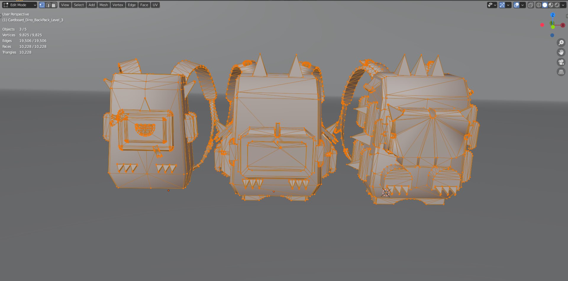 Bag 3x Cardboard Dino Backpack 3D model - TurboSquid 2081480