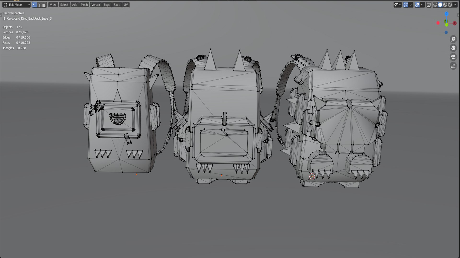 Bag 3x Cardboard Dino Backpack 3D model - TurboSquid 2081480