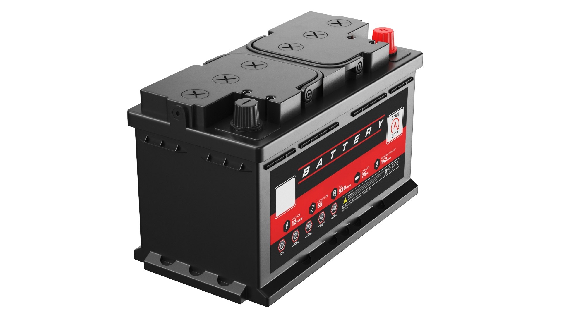 Detailed Car Battery 3D - TurboSquid 2362203