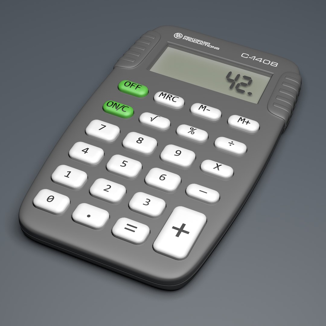 3d model of pocket calculator calc