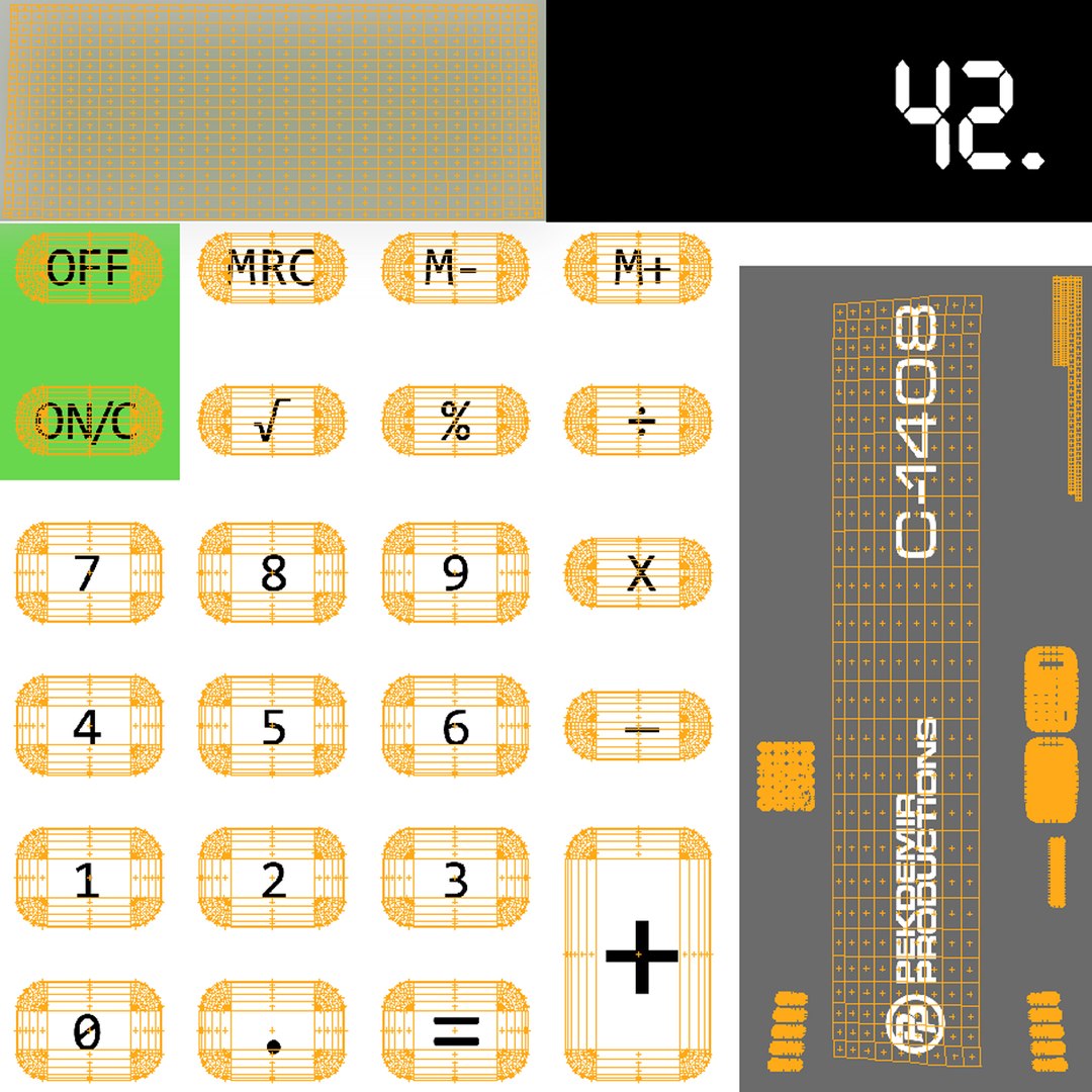 3d model of pocket calculator calc