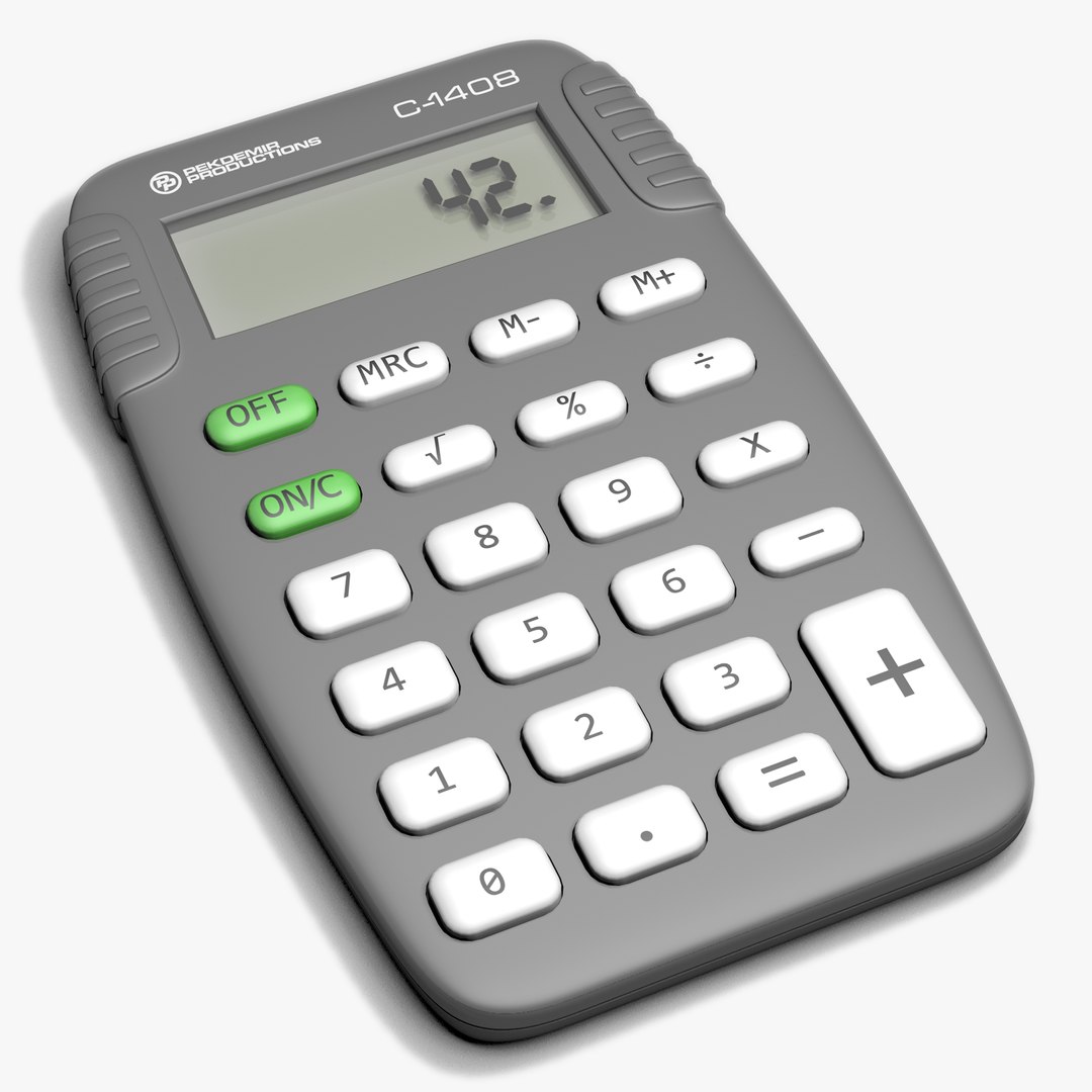 3d model of pocket calculator calc