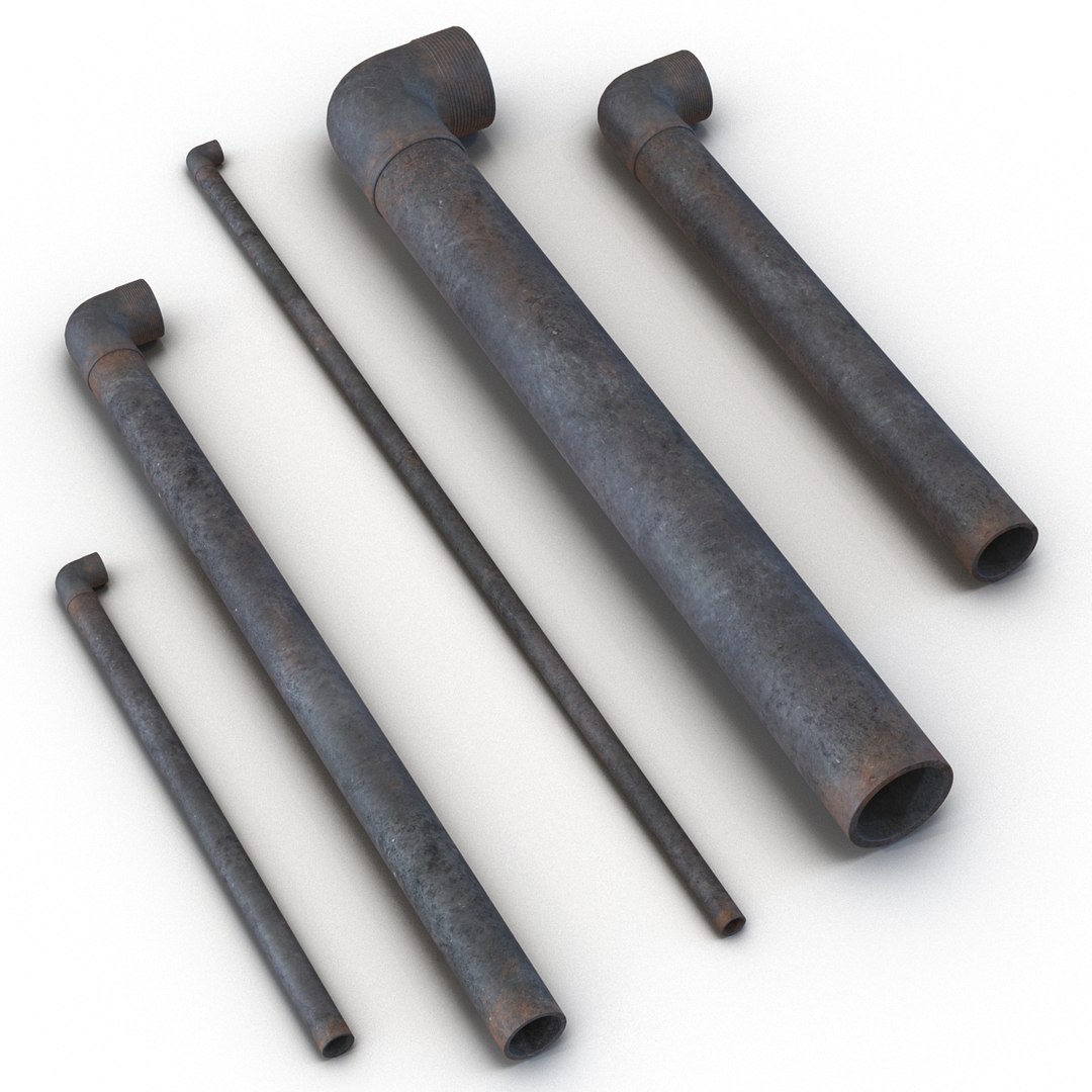 3d iron pipes elbow attachment