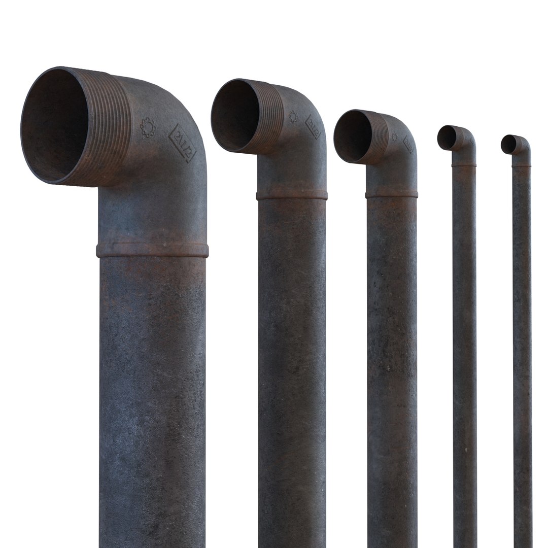 3d iron pipes elbow attachment