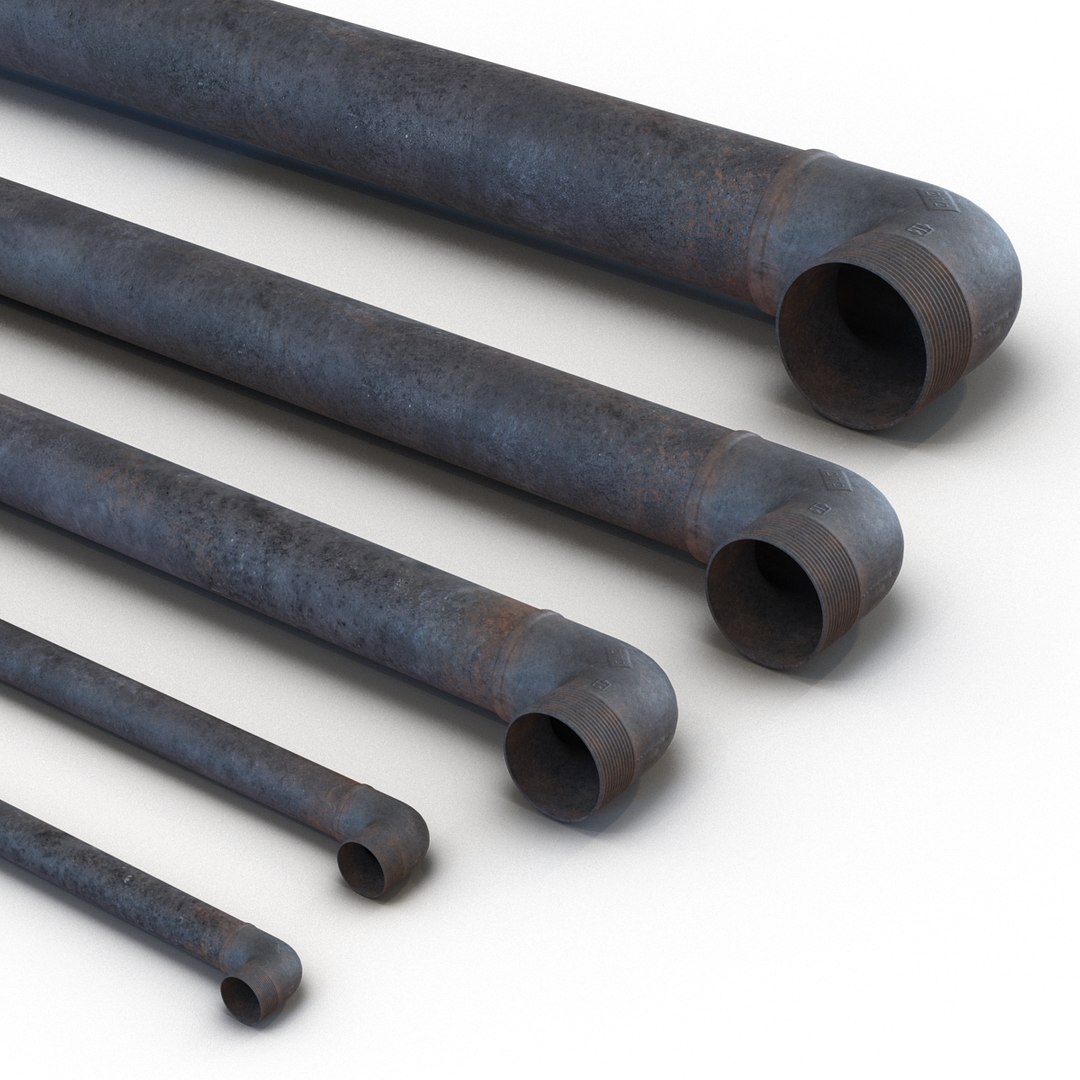 3d iron pipes elbow attachment