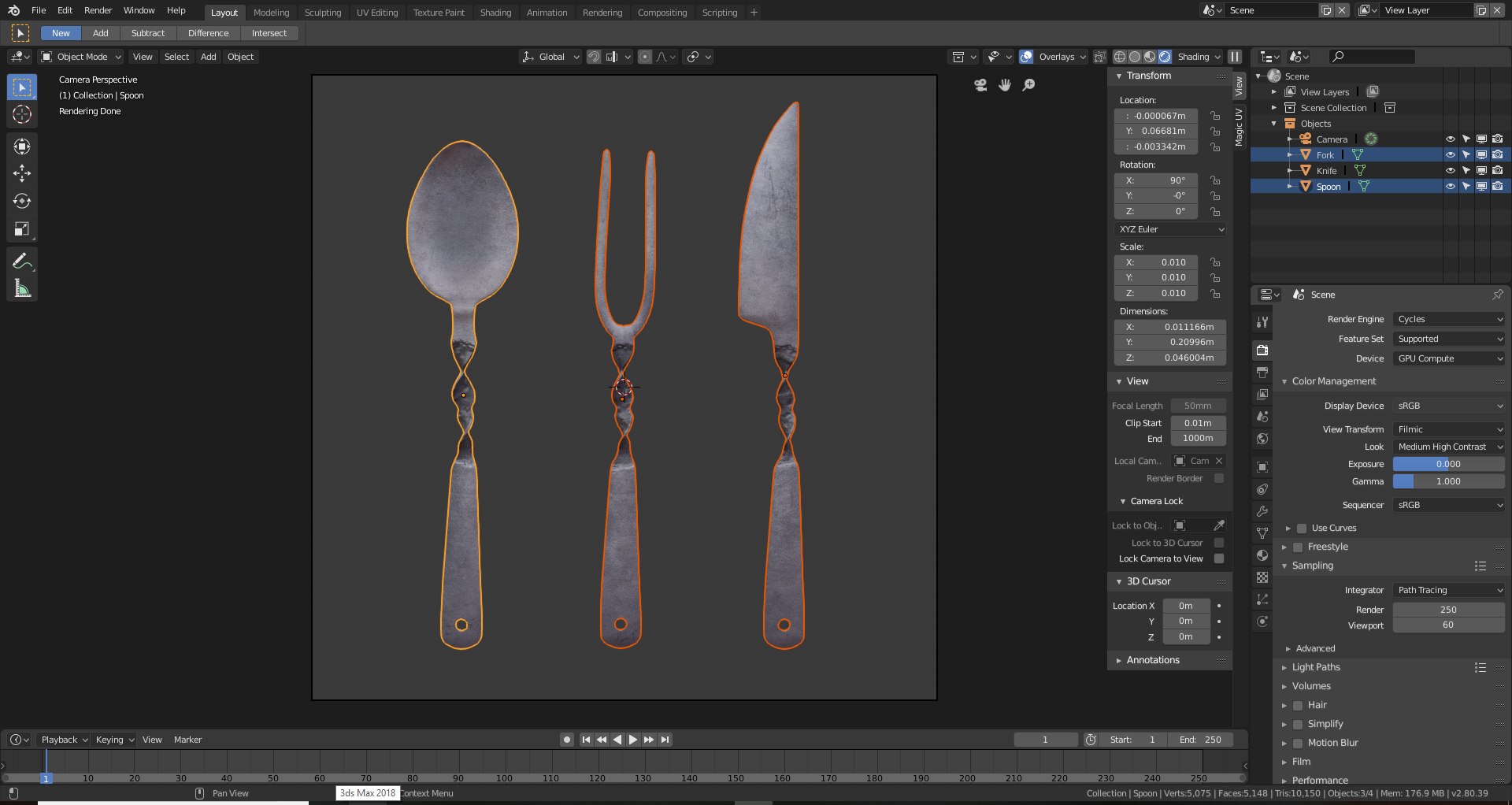 3D Model Medieval Cutlery - TurboSquid 1367348