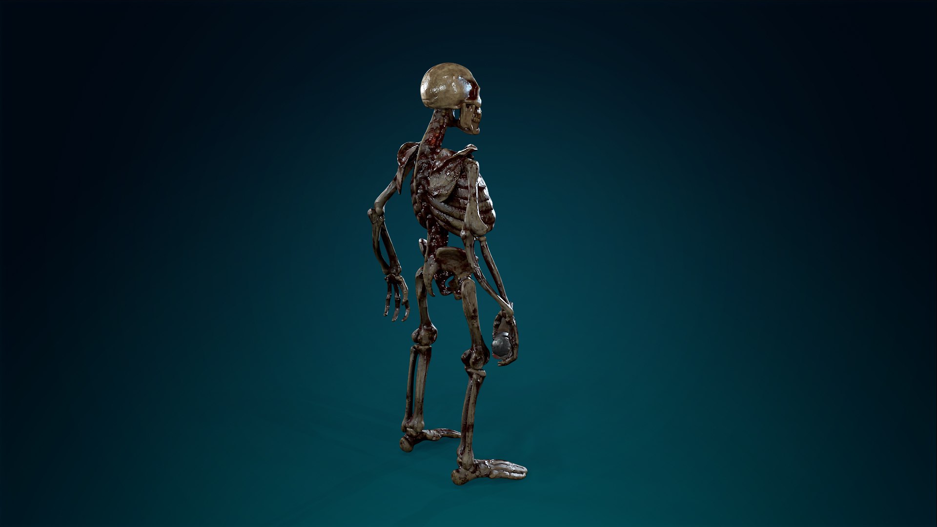 3D Skeleton Undead Warrior Bloody - Rigged-Animated-Lowpoly-Game Ready ...
