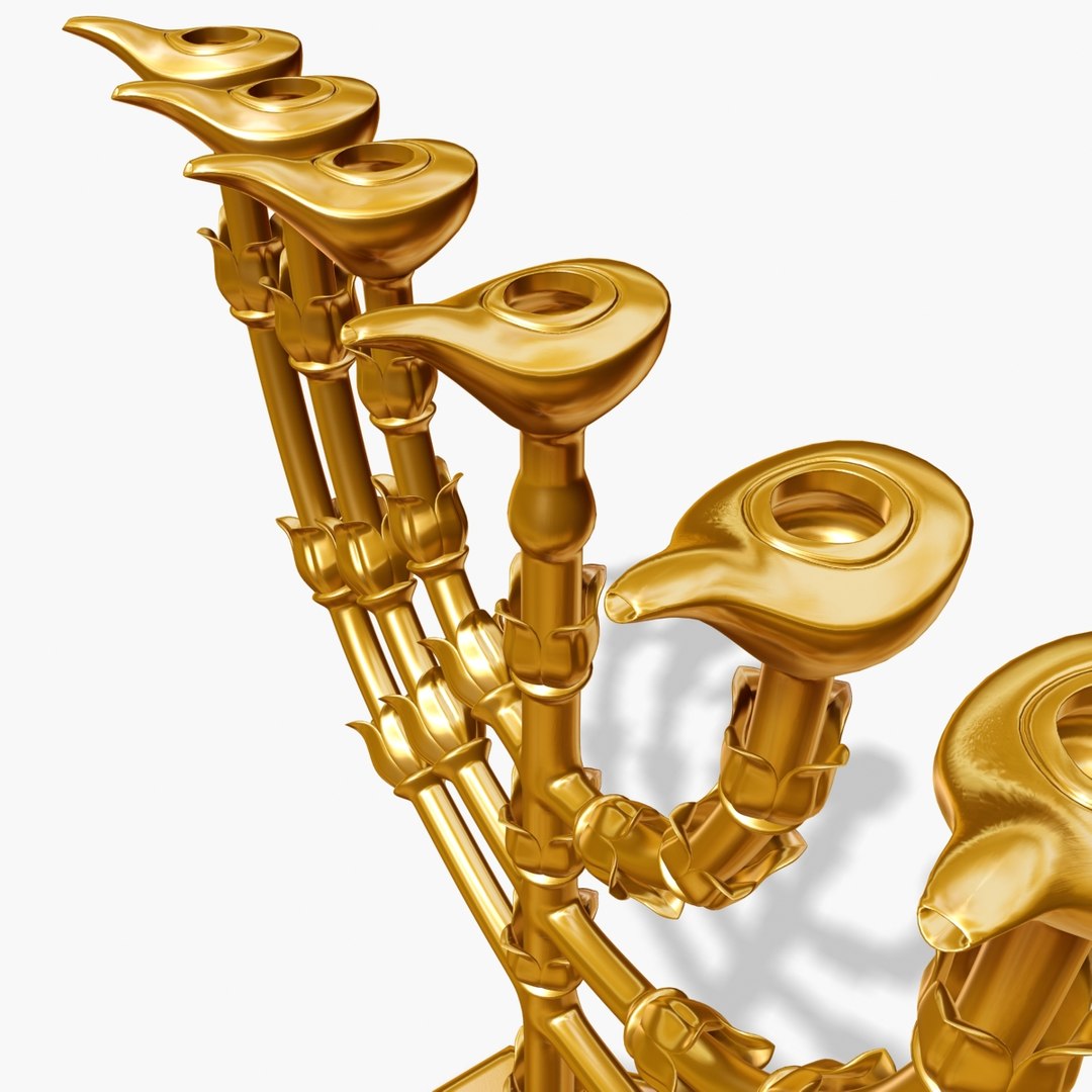 Golden Lampstand Menorah 3d Max