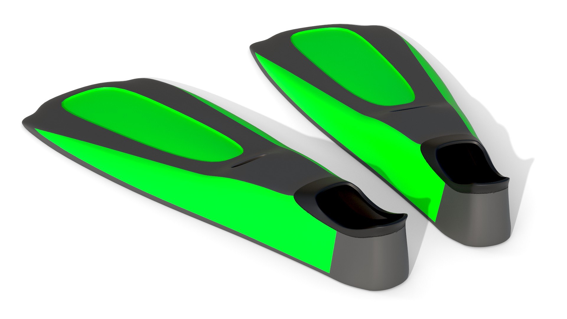 Dive Flippers Green 3D Model - TurboSquid 2150985