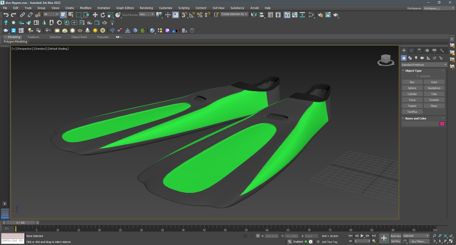 Dive Flippers Green 3D Model - TurboSquid 2150985