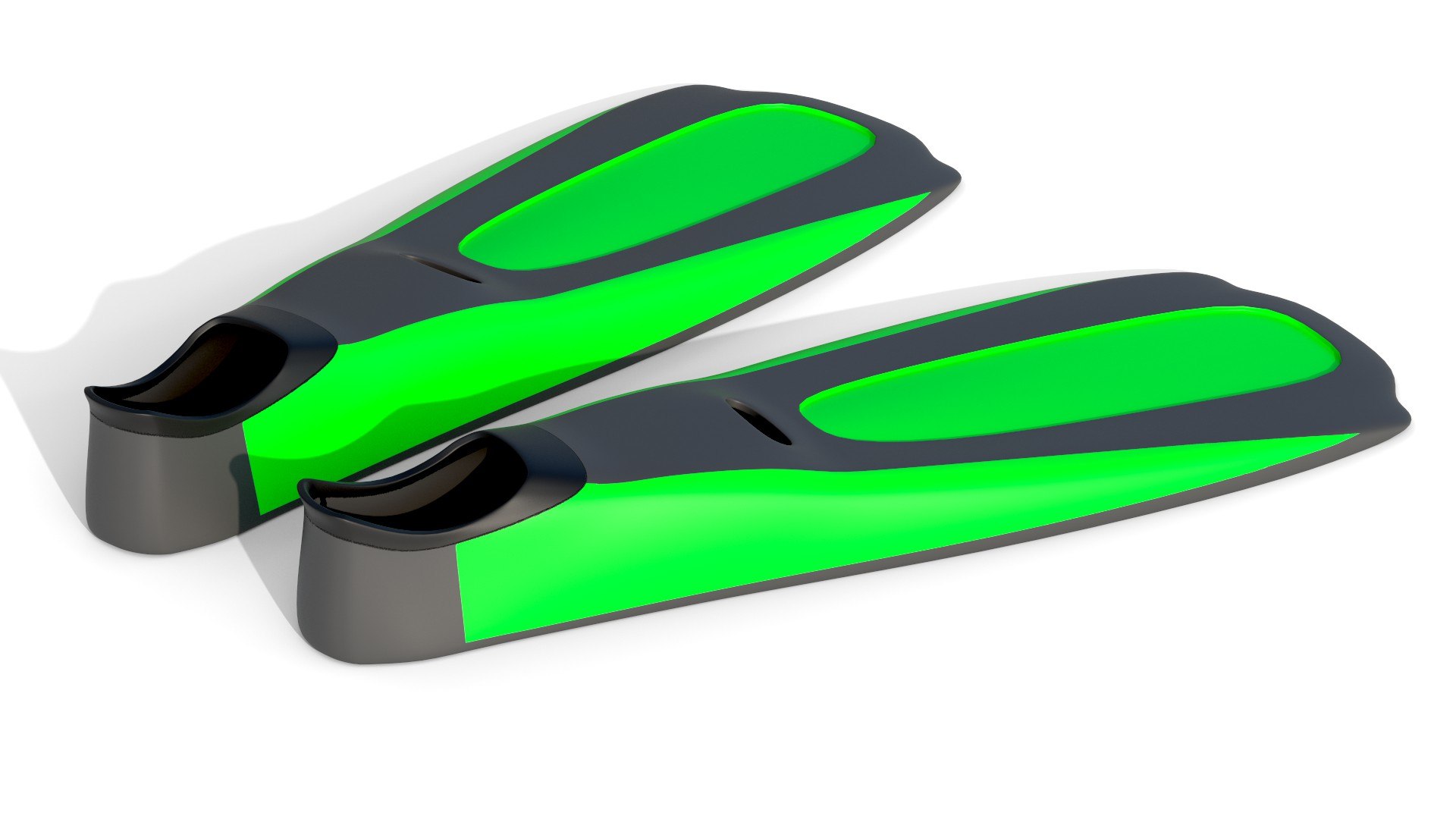 Dive Flippers Green 3D Model - TurboSquid 2150985