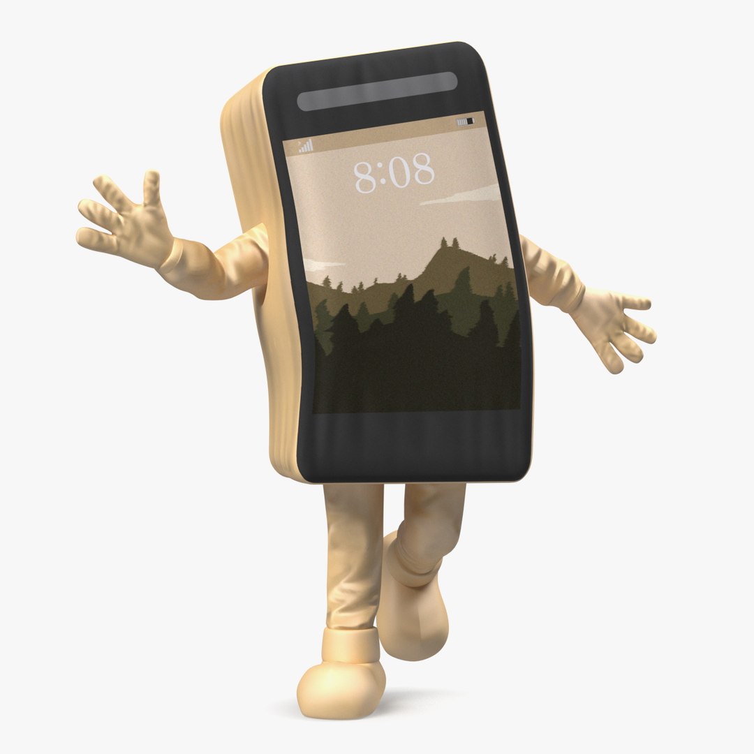 Phone Costume Character Golden Rigged model - TurboSquid 2059340