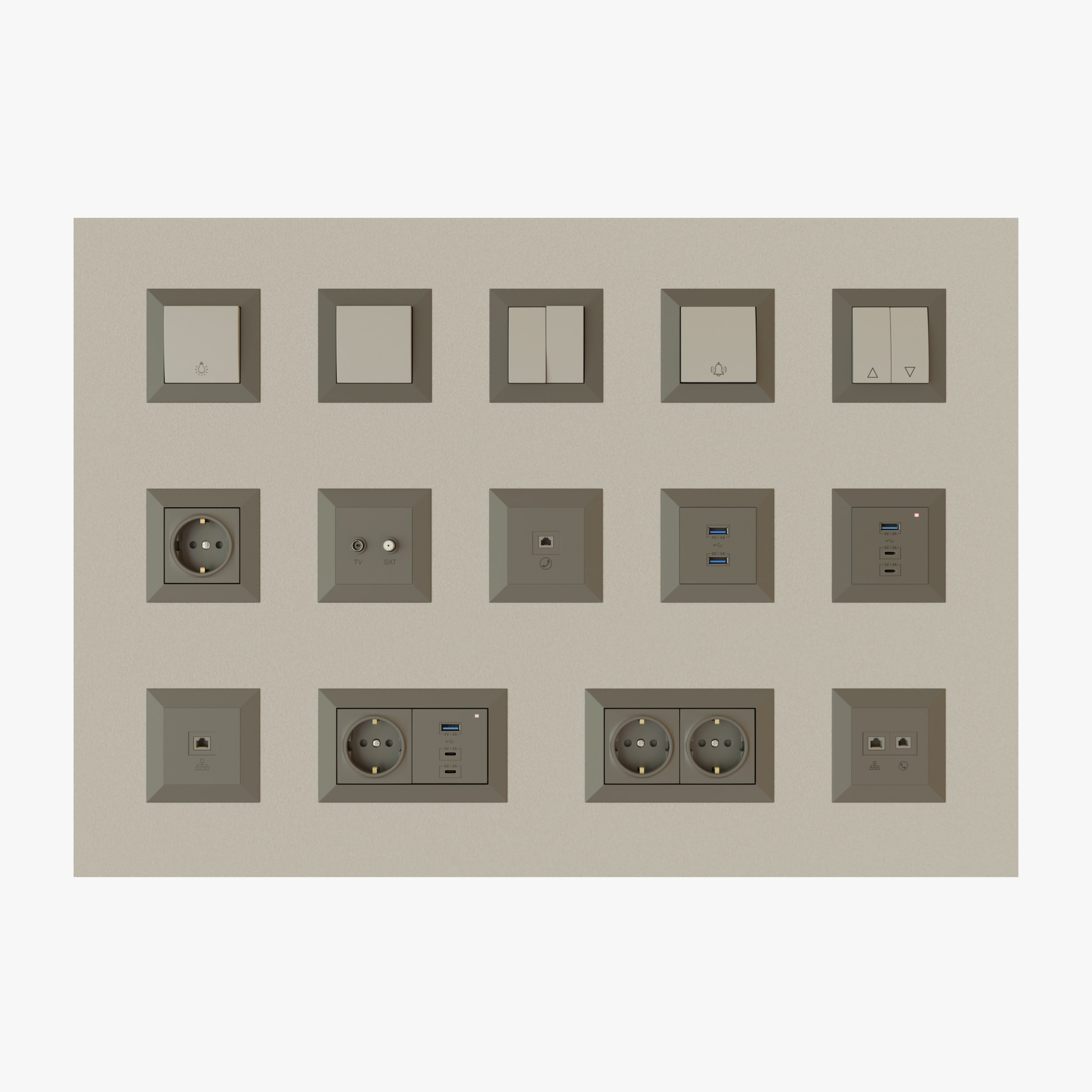 3D Wall Socket and Switches Collection Model A model - TurboSquid 1819938