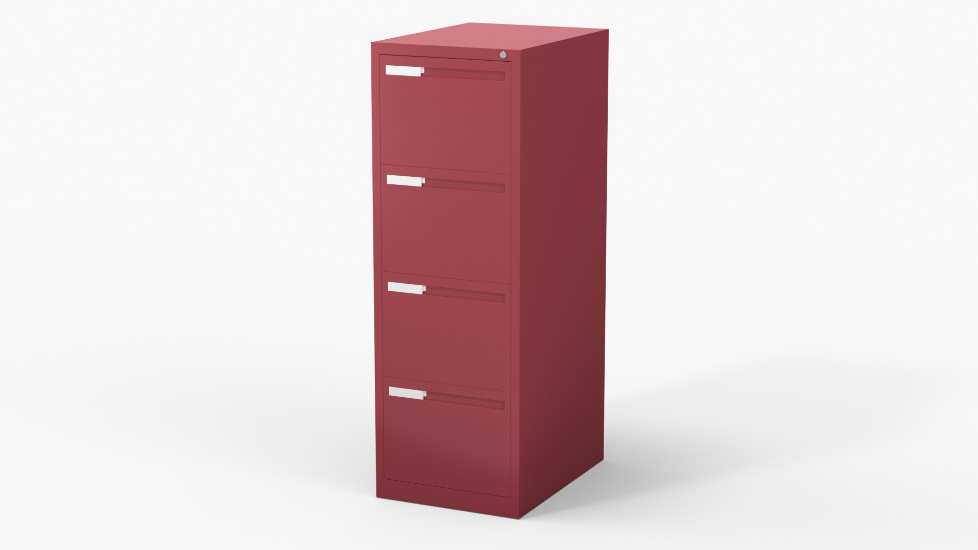 Filing Cabinet 4 Drawer Red Model - TurboSquid 2223976