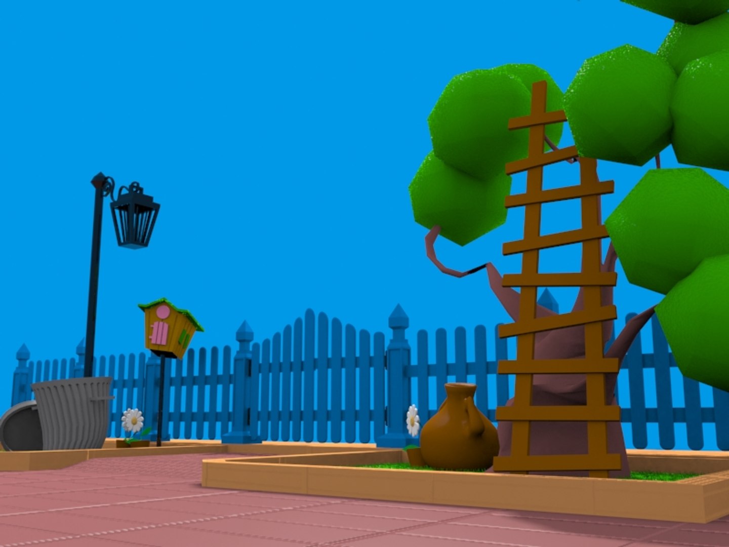 3d Model Cartoon Gate