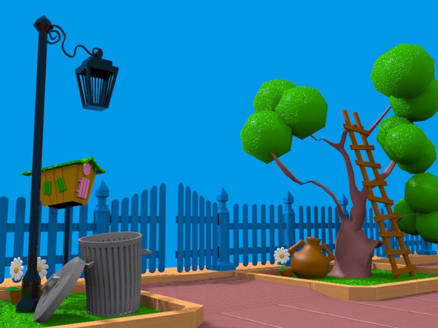 3d Model Cartoon Gate