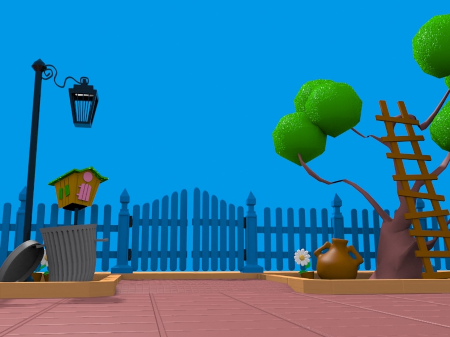 3d Model Cartoon Gate