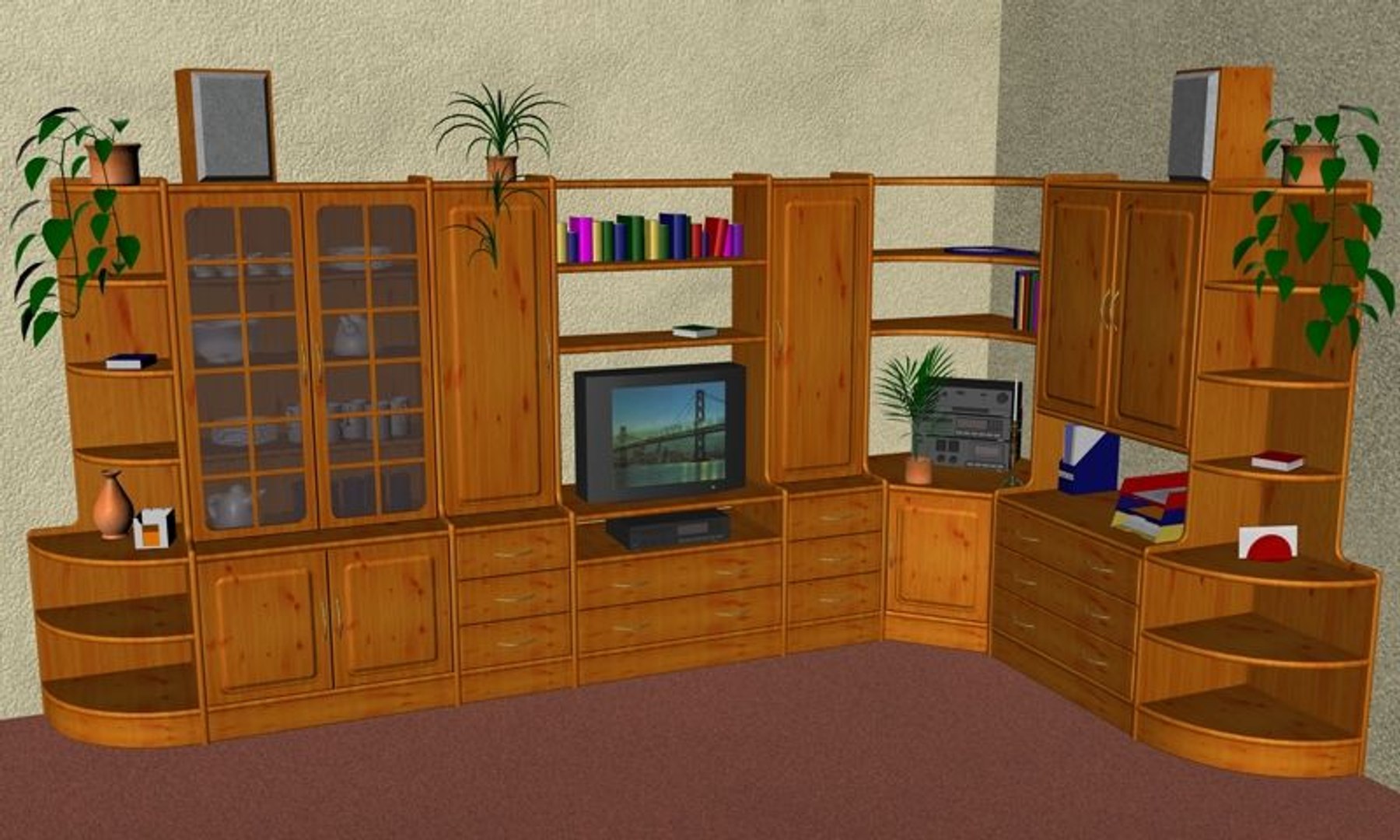 Free Shelf Living Room 3d Model