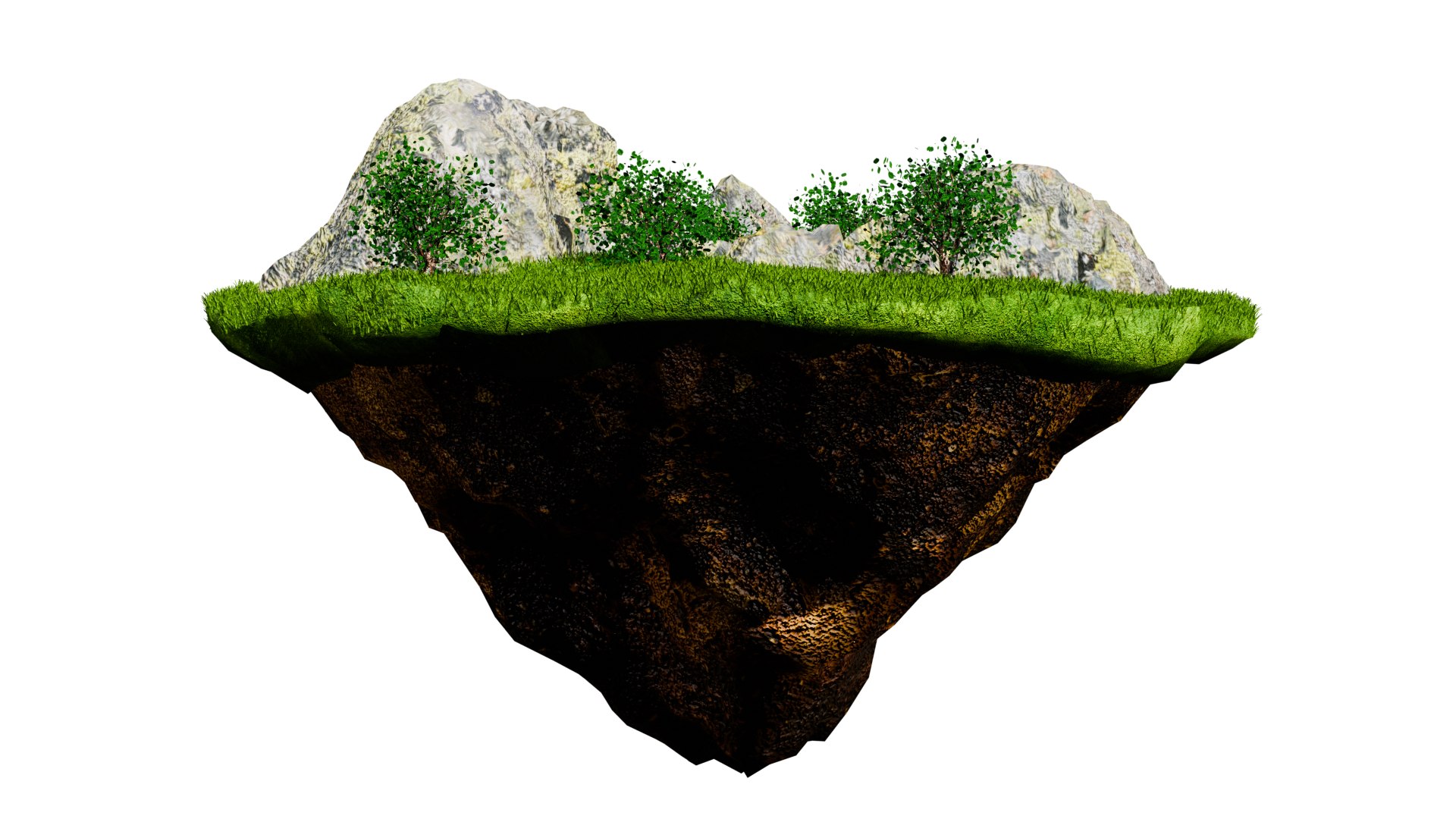 Floating Grass Island 3D Model - TurboSquid 2189690