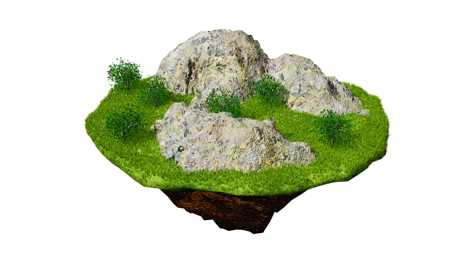 Floating Grass Island 3D Model - TurboSquid 2189690