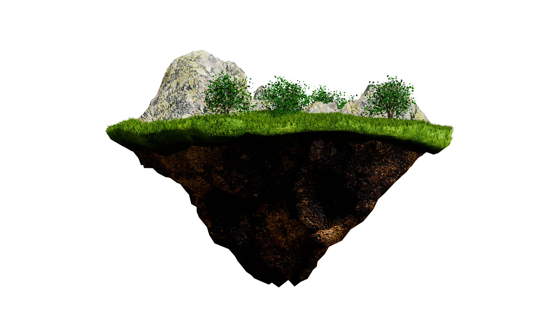 Floating Grass Island 3D Model - TurboSquid 2189690