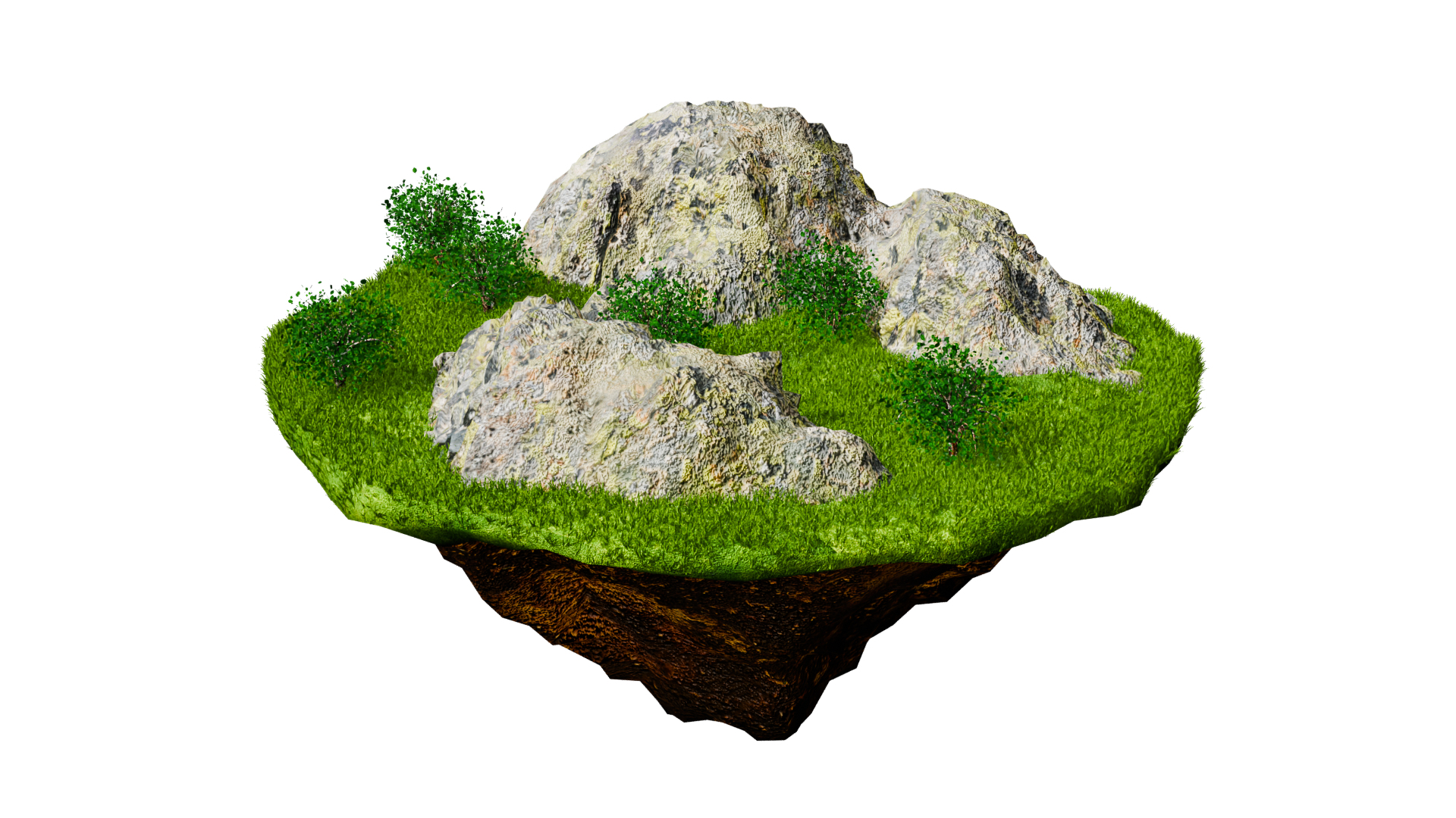 Floating Grass Island 3D Model - TurboSquid 2189690