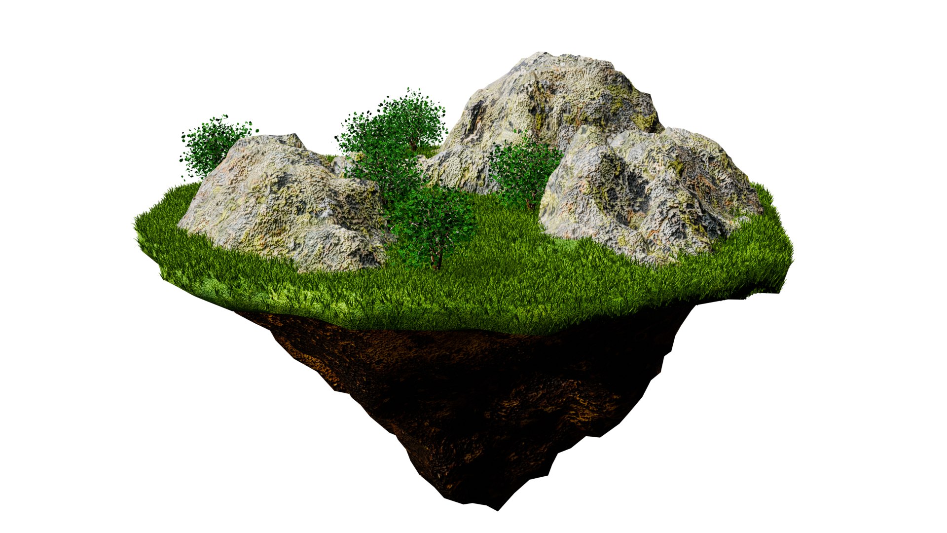 Floating Grass Island 3D Model - TurboSquid 2189690