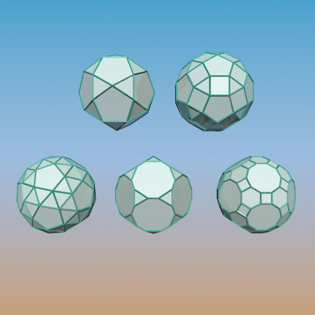 geometric shape pack 3d model
