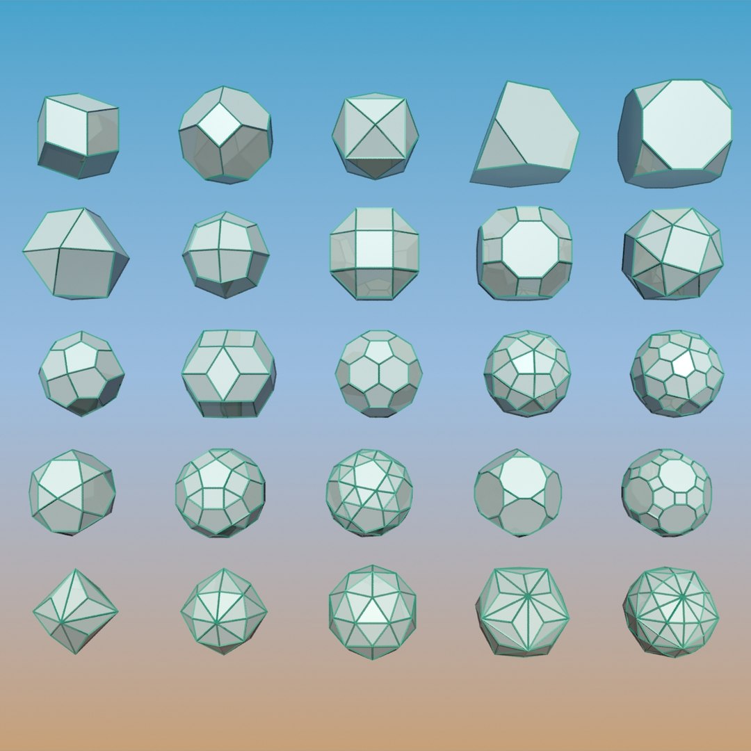geometric shape pack 3d model