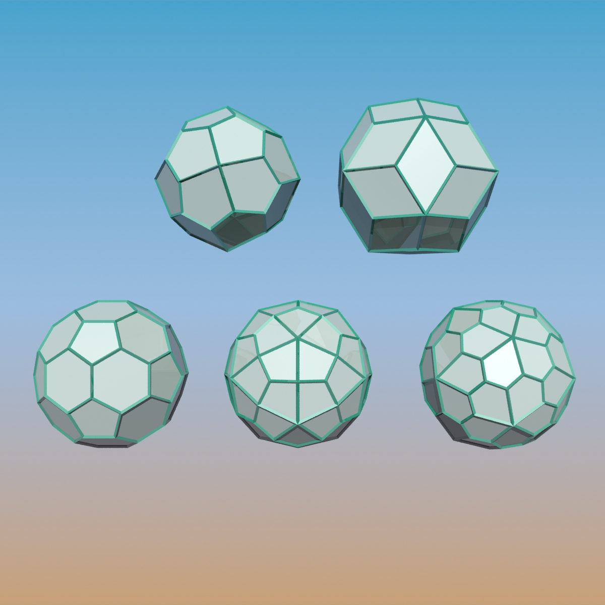 geometric shape pack 3d model
