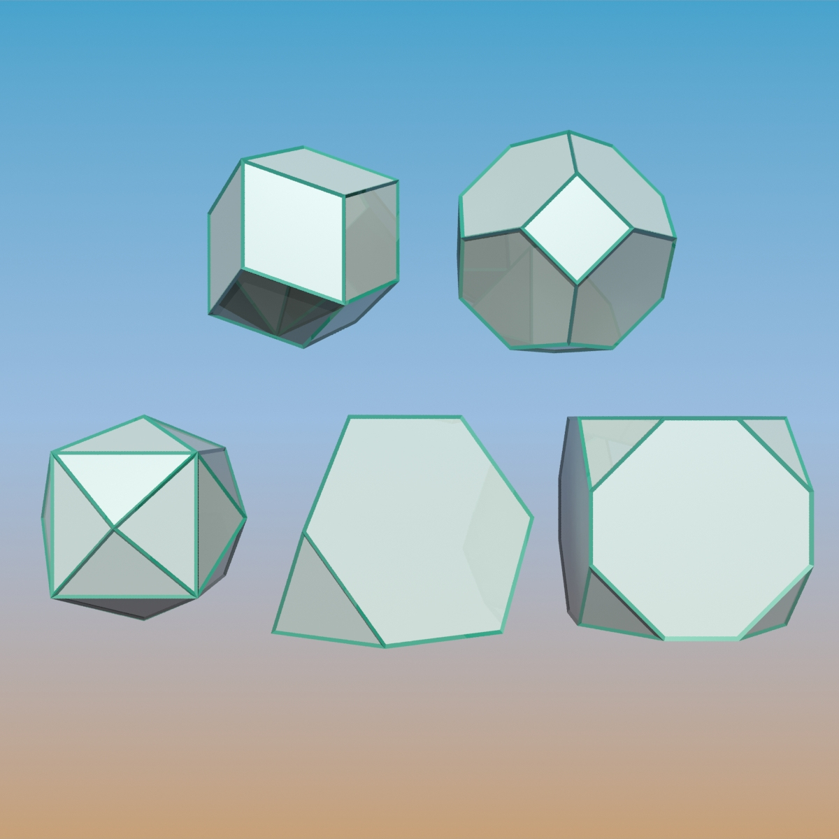 geometric shape pack 3d model