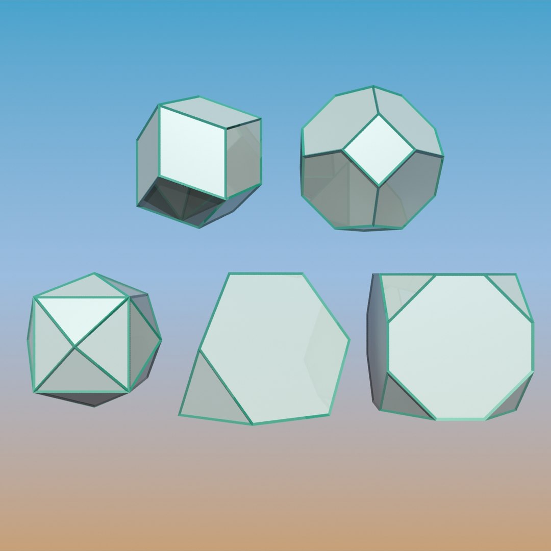 geometric shape pack 3d model