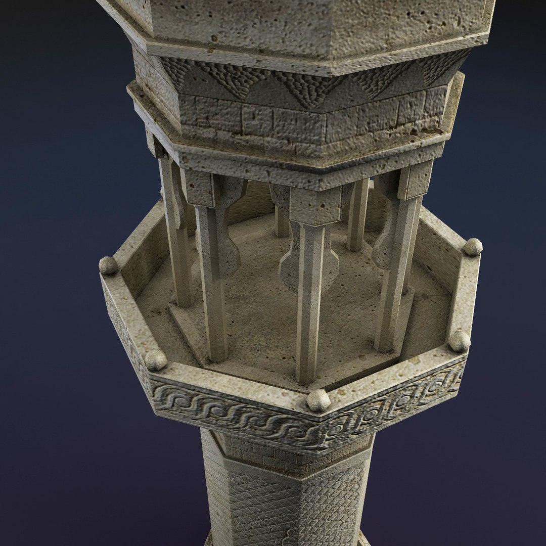 3d Minaret Mosque Tower