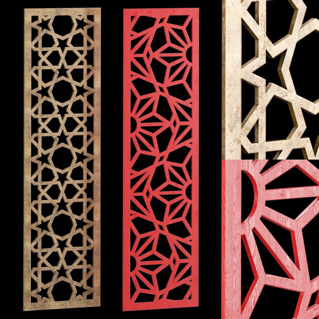 Set Of Decorative Panels 3 Model - TurboSquid 2382903