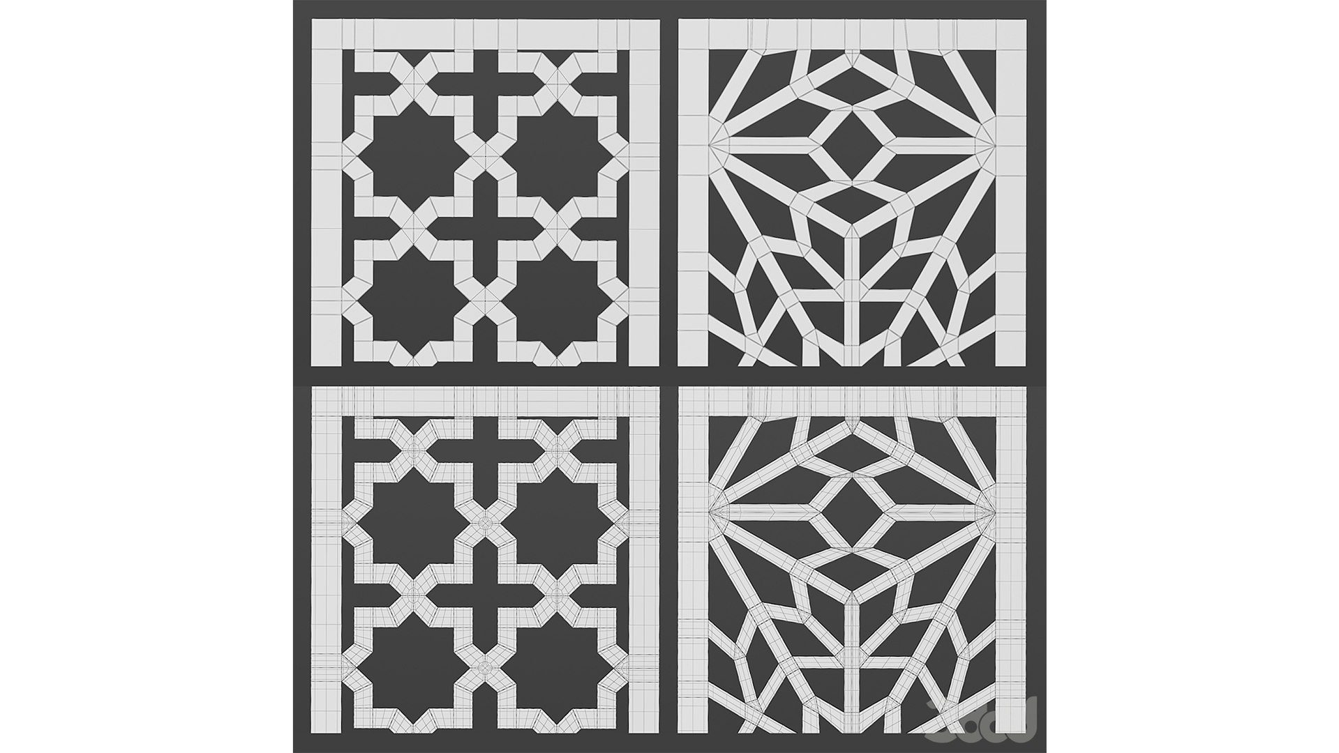 Set Of Decorative Panels 3 Model - TurboSquid 2382903