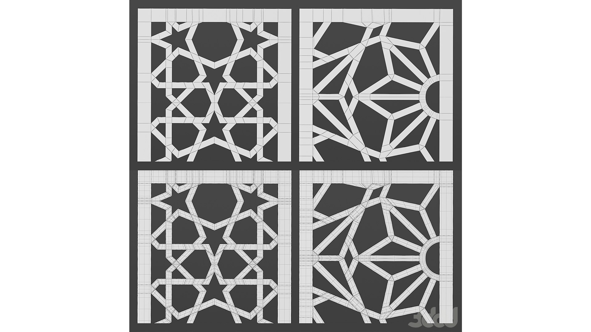 Set Of Decorative Panels 3 Model - TurboSquid 2382903