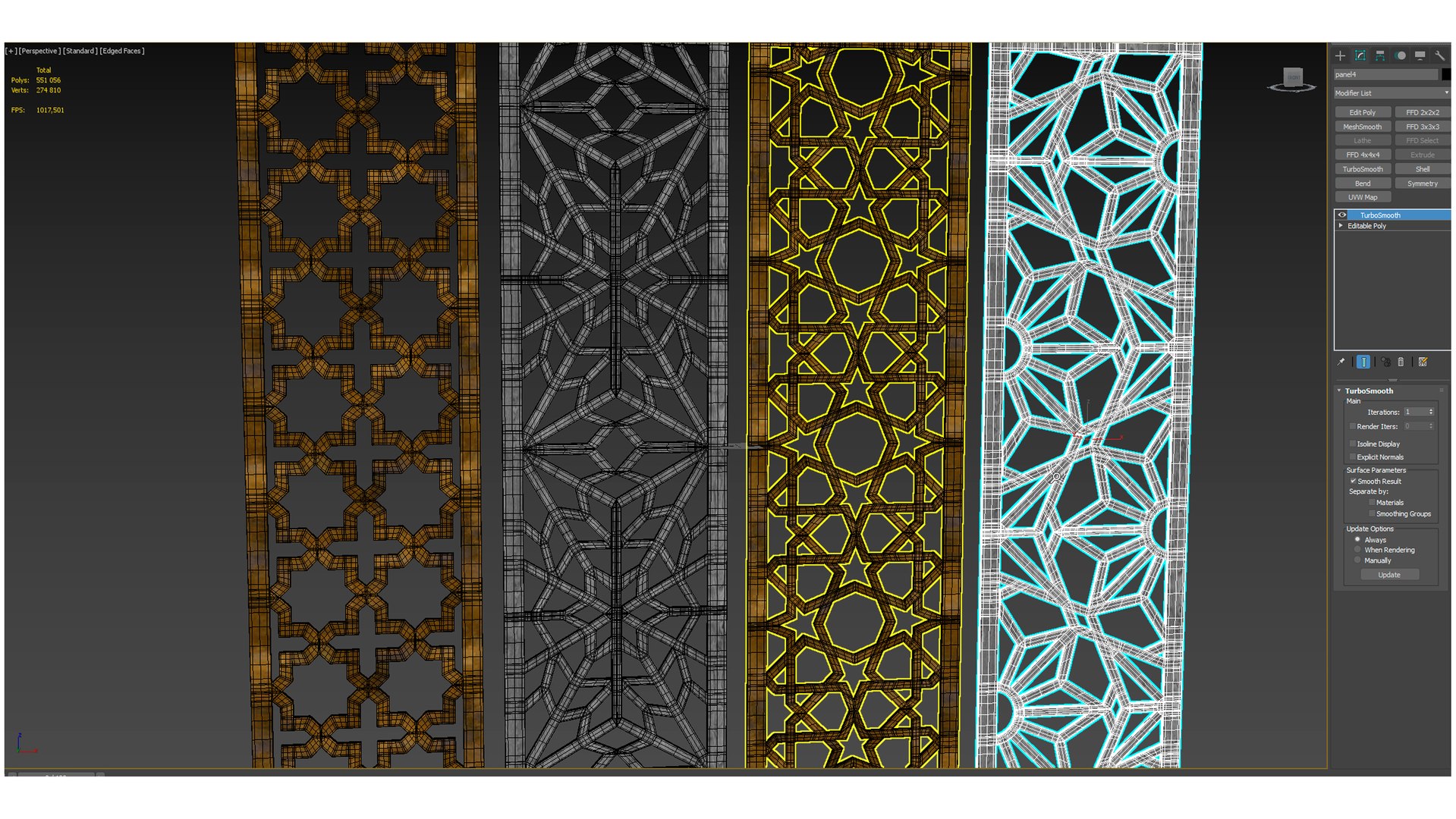 Set Of Decorative Panels 3 Model - TurboSquid 2382903