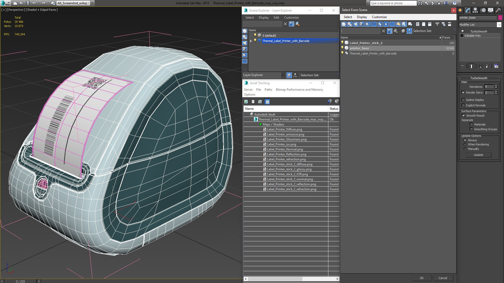3D Thermal Label Printer With Barcode Model - TurboSquid 1884839