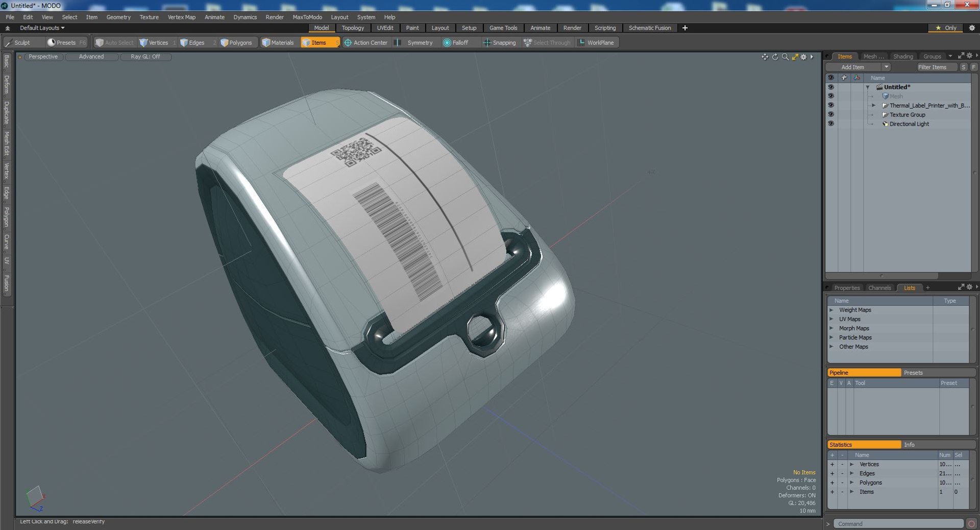 3D Thermal Label Printer With Barcode Model - TurboSquid 1884839