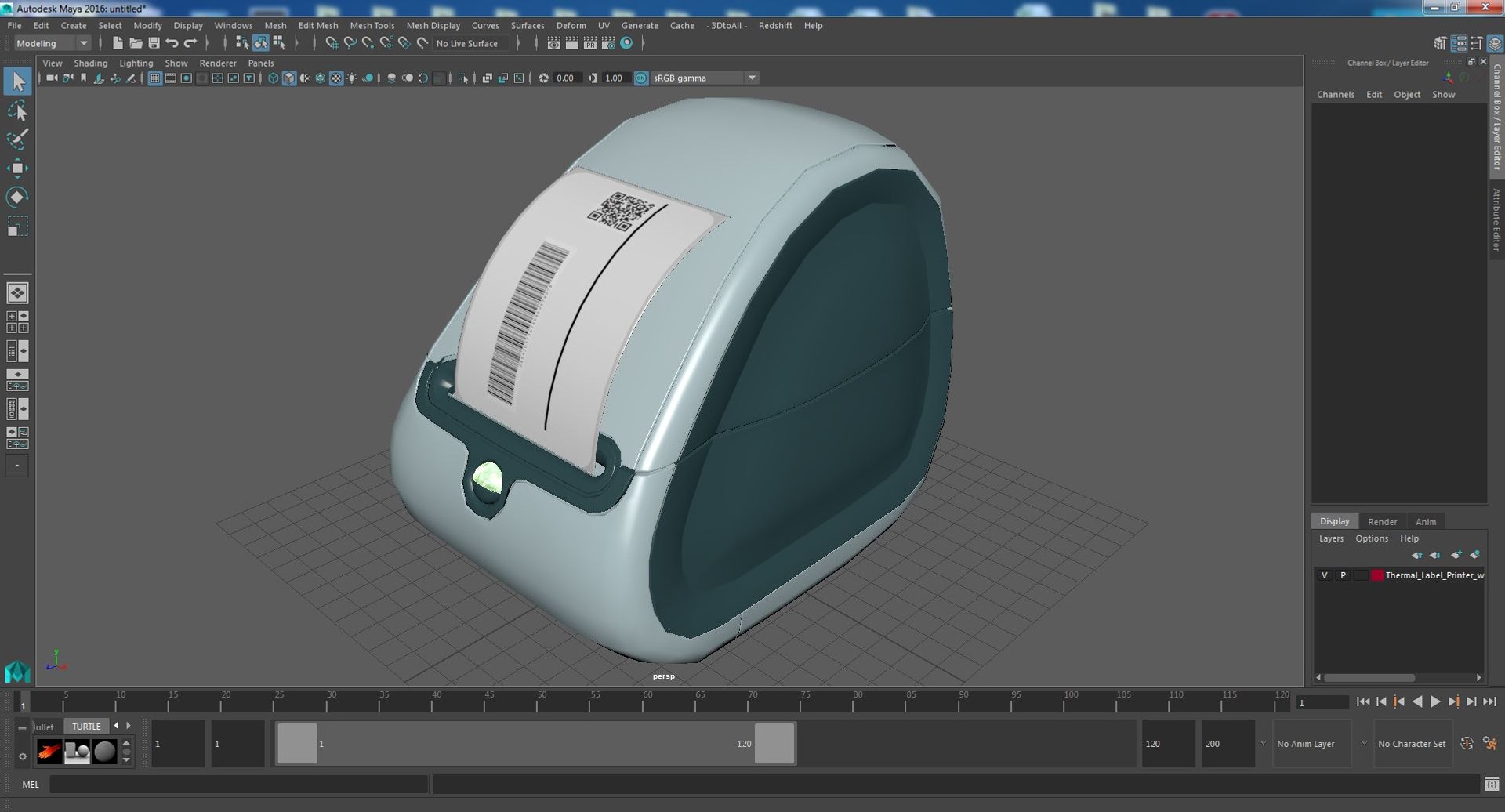 3D Thermal Label Printer With Barcode Model - TurboSquid 1884839